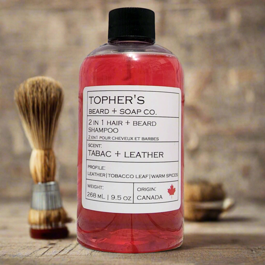 Tabac + Leather | 2 in 1 Hair and Beard Shampoo | Tophers Beard and Soap Co. – Topher's Beard ...