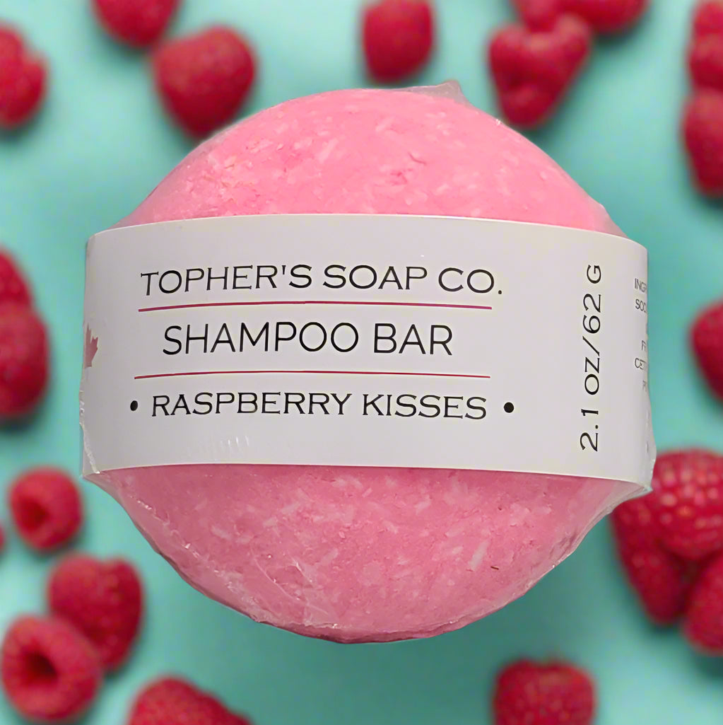 Raspberry Kisses Shampoo Bar - Plastic-Free | Tophers