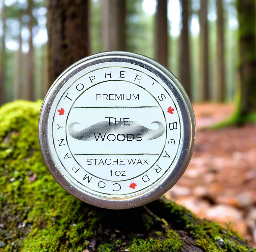 The Woods Stache Wax | Earthy Canadian Forest Scent | Tophers Beard Co.